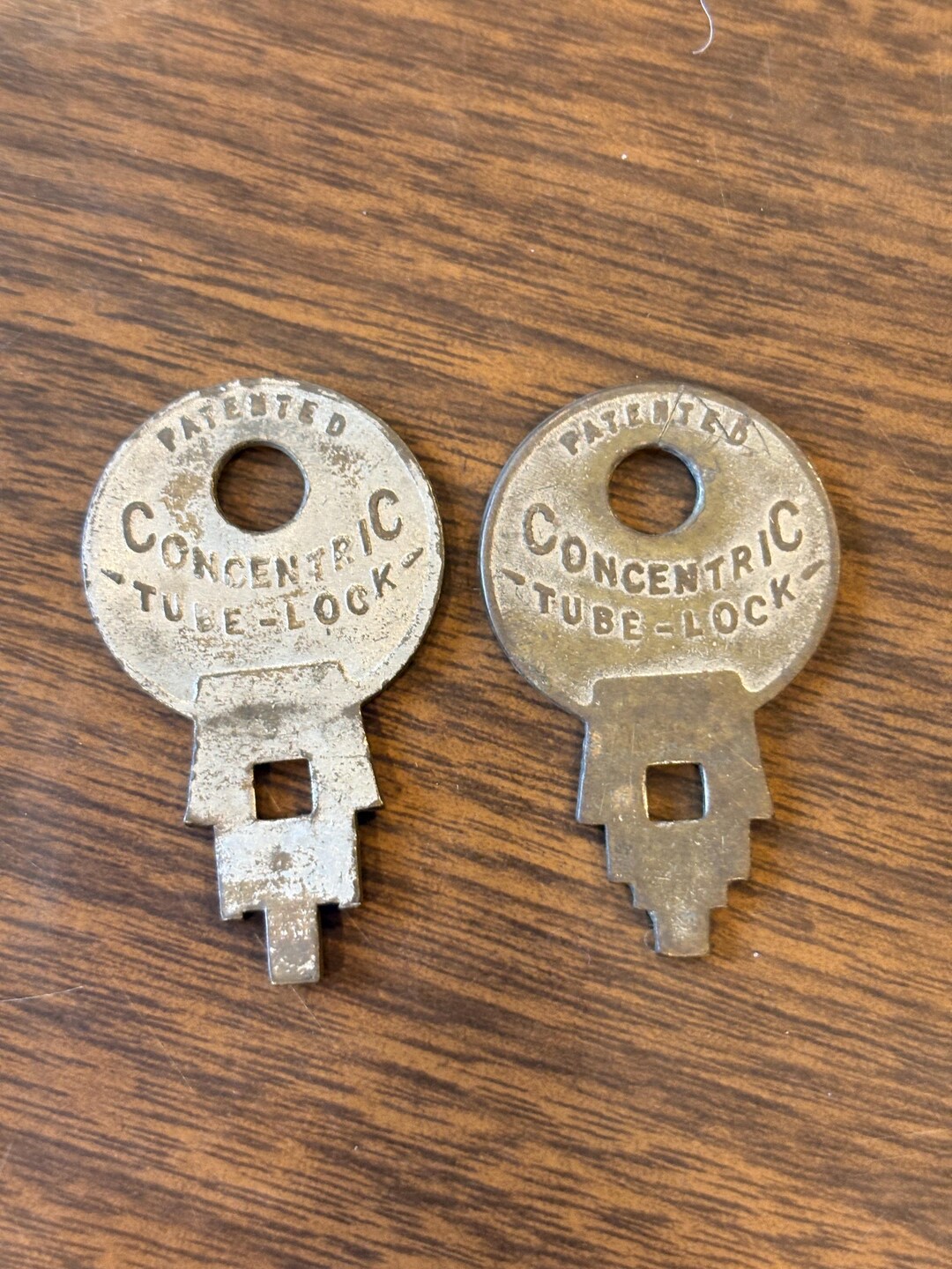 Set of Two Antique Vintage Concentric Tube Lock Keys, Rare Key ...