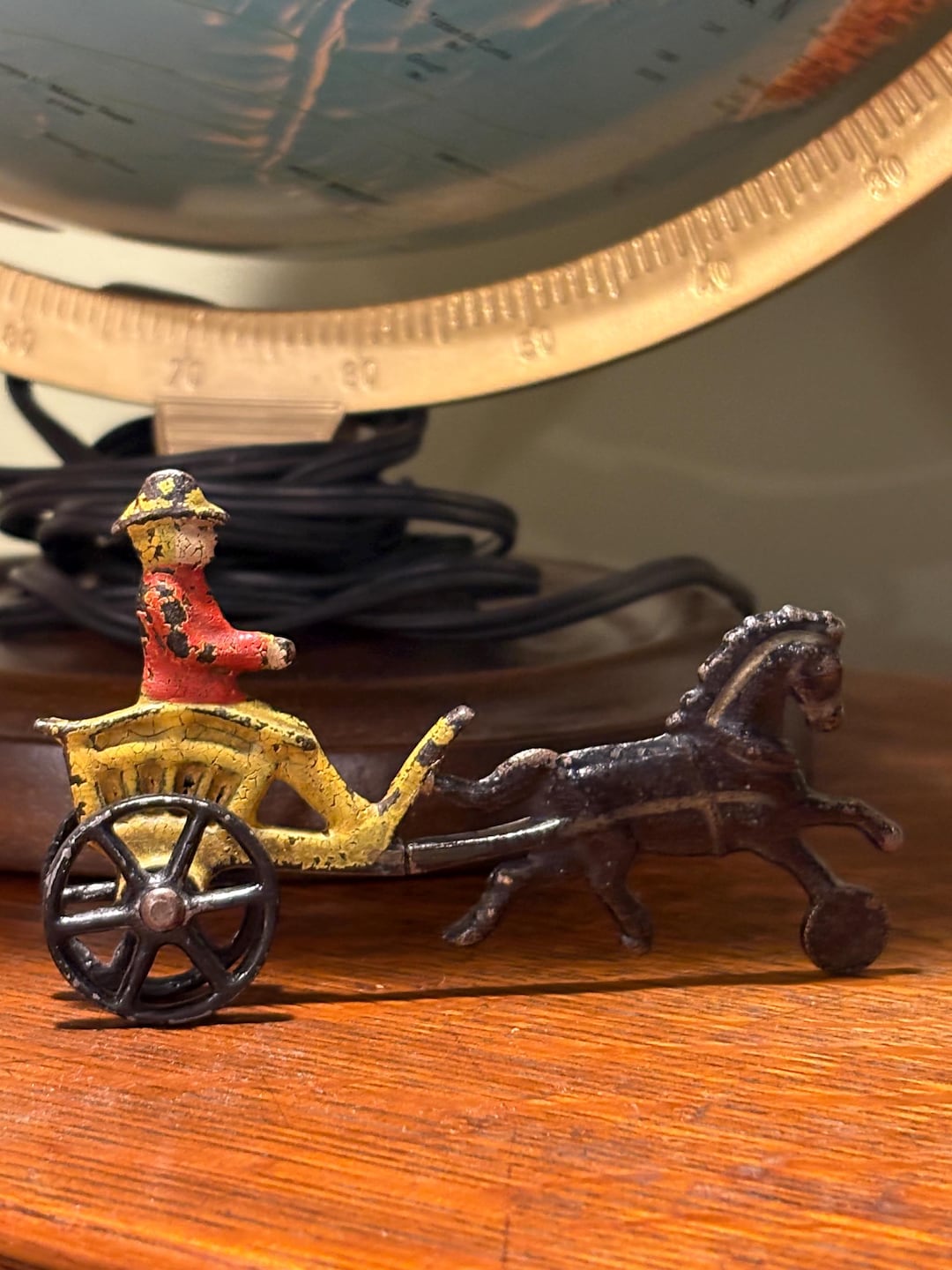 Antique Cast Iron Sulky Carriage With Rider and Horse, Trotter Horse ...