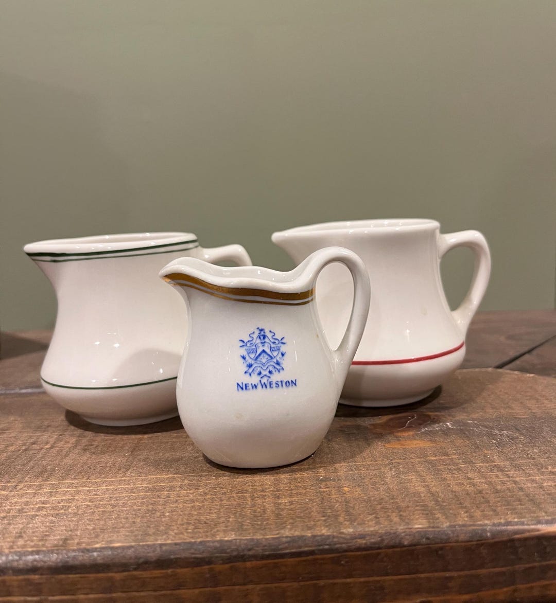 Set of 3 Vintage Chunky Restaurant Ware Creamers Ironstone Individual ...