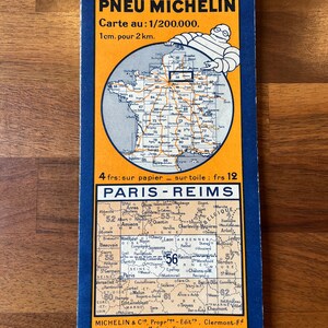 Vintage French 1930s Michelin Tire Map of Paris France, Fold Out Paris ...
