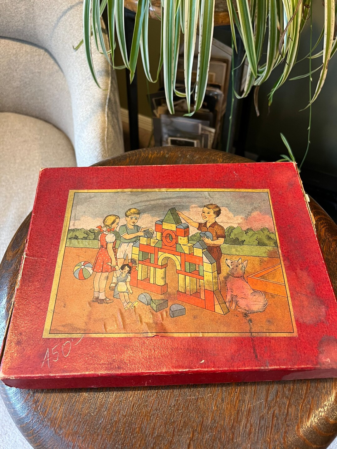 Vintage Wooden Blocks in Original Box Great Graphics Antique Wood ...