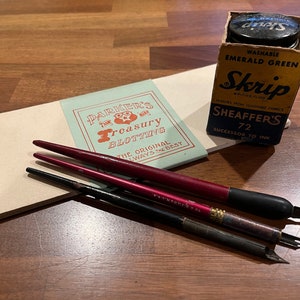 Three Vintage Wooden Fountain Dip Pens With Nibs, Calligraphy, Pen and ...