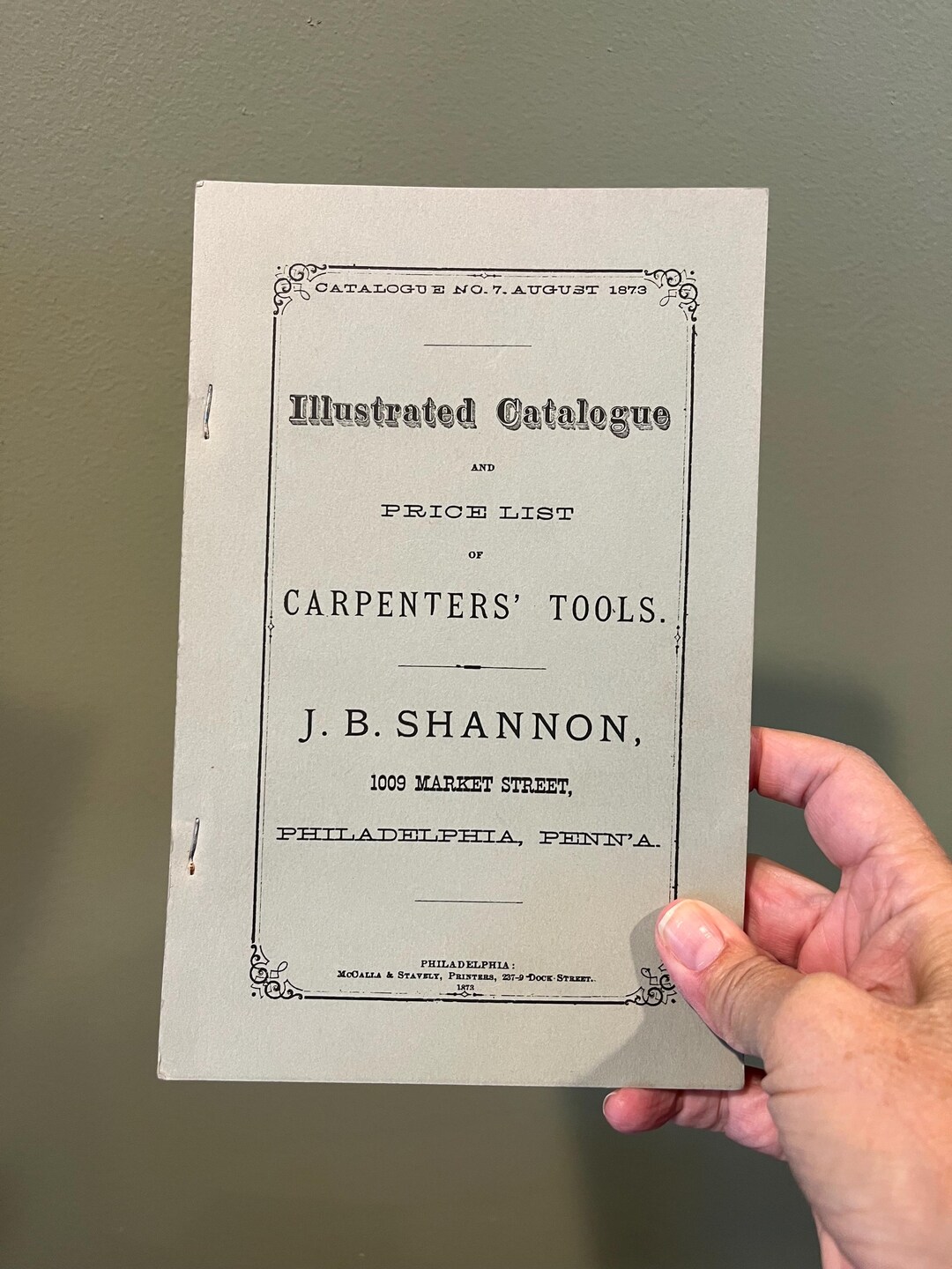 Illustrated Catalogue and Price List of Carpenters Tools J.B. Shannon ...