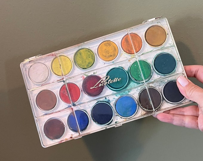 Vintage Art Supplies Vintage Licolette Watercolor Set 18 Round Pans ...