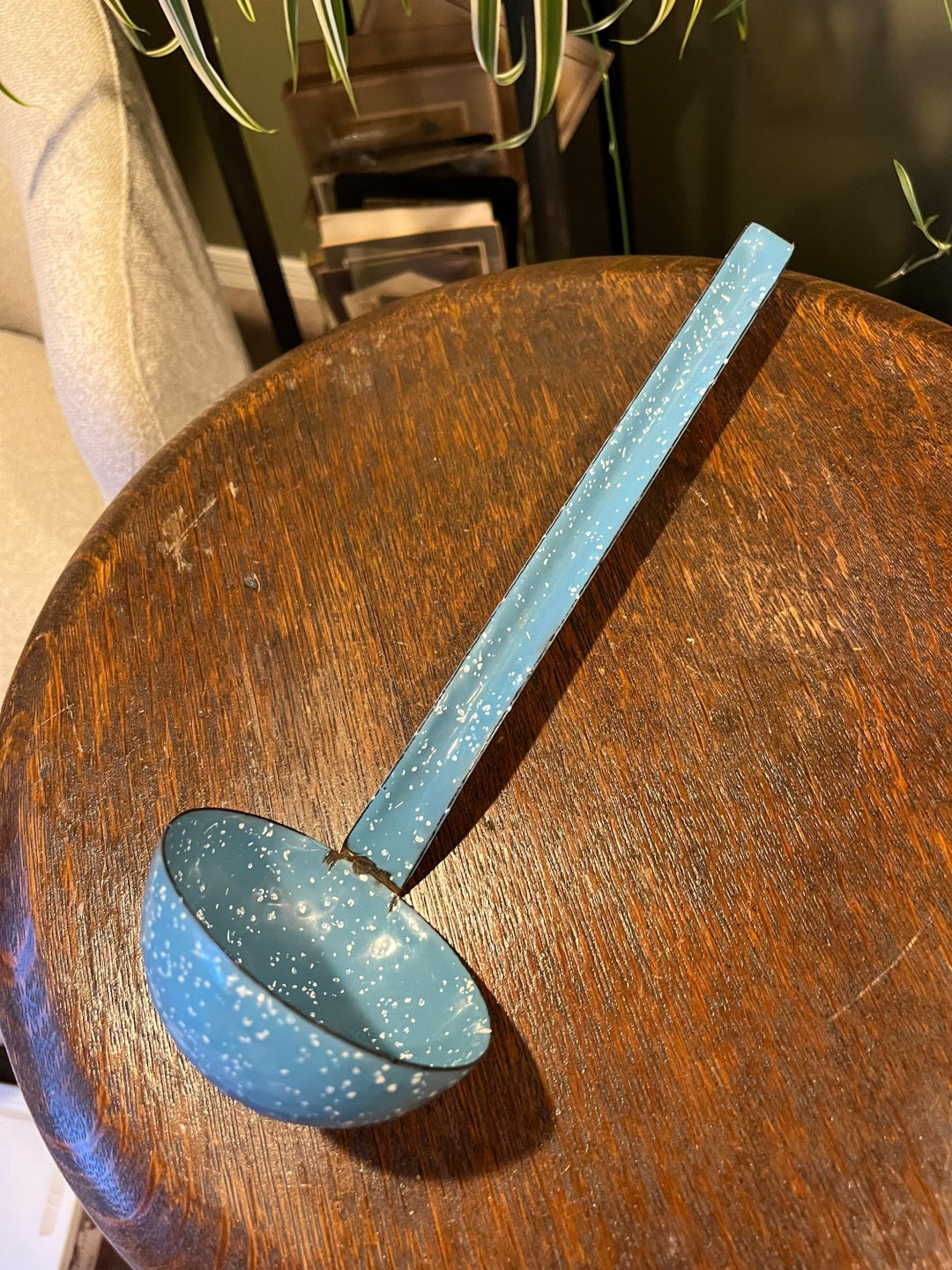 Vintage Cobalt Blue Speckle Splatterware Graniteware Enamelware Ladle ...