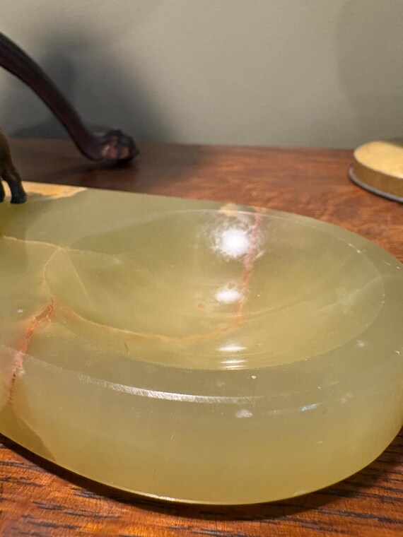 Antique Art Deco Onyx Ashtray With Bronze Scottie Ter… - Gem