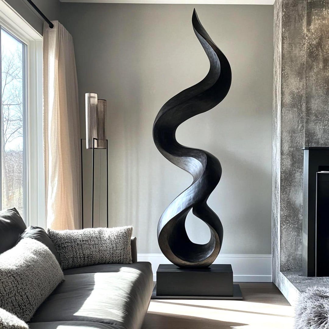 Eternal Spiral: Handcrafted Wooden Sculpture | Abstract Design for ...