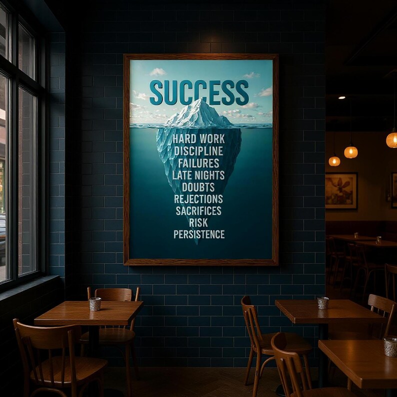 Motivational Iceberg Poster | Success & Hard Work | Modern Framed Art ...