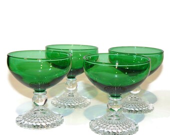Green Stemware | Etsy