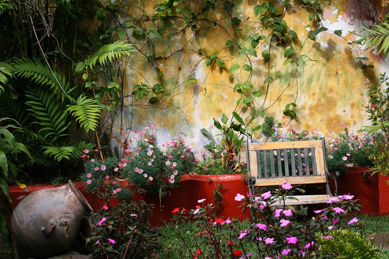 Guatemala Garden Bench - Card - Etsy