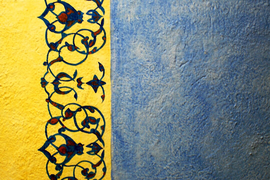 Mexican Wall Mural Series Blue and Yellow Print - Etsy