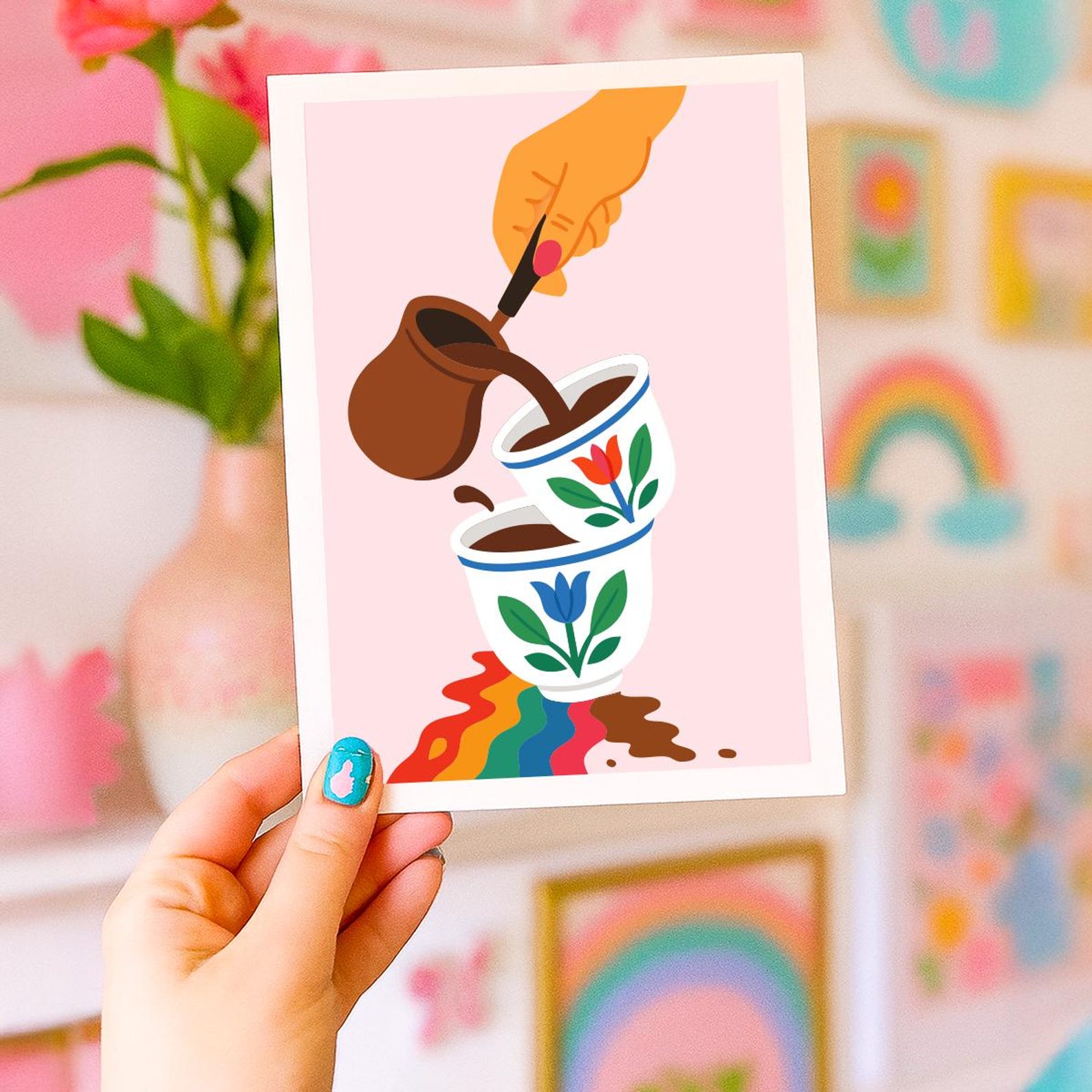 Arabic Coffee Love | Printable Wall Art (instant Download) | Colorful ...