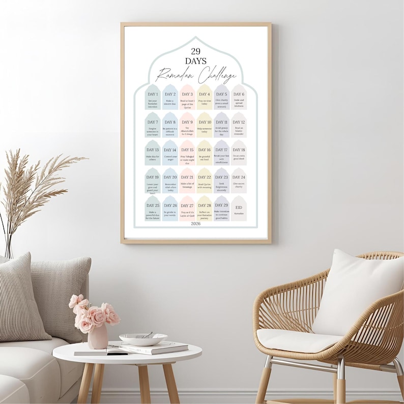 Ramadan Challenge Calendar | Good Deeds Tracker, Islamic Wall Art ...