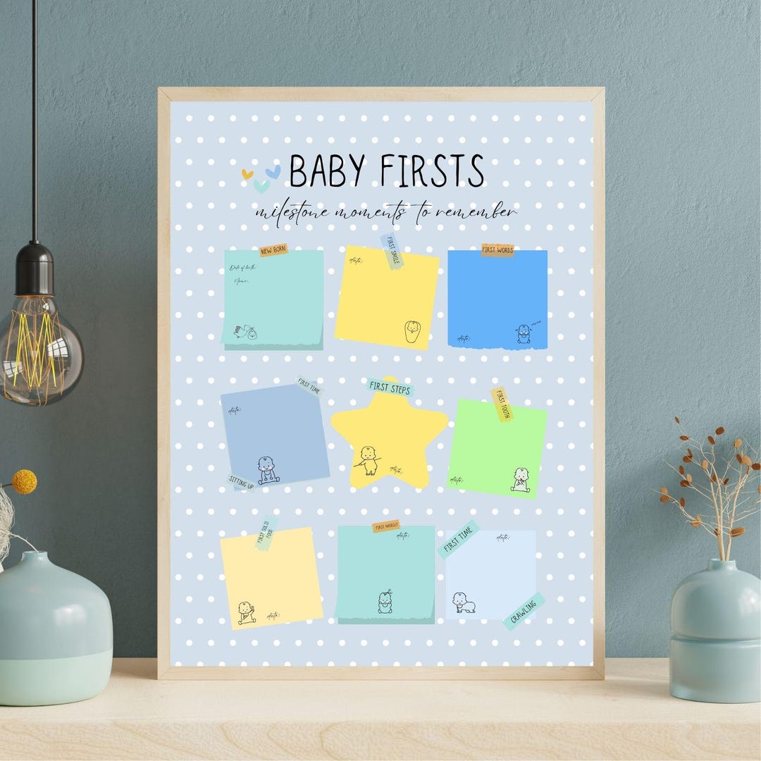 Baby First Milestone Poster | Printable Baby Memory Page | Editable ...