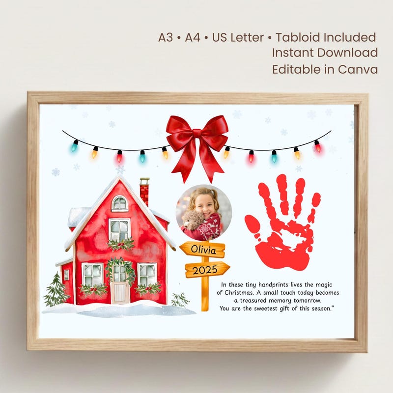 Christmas Handprint Art 3 - Etsy