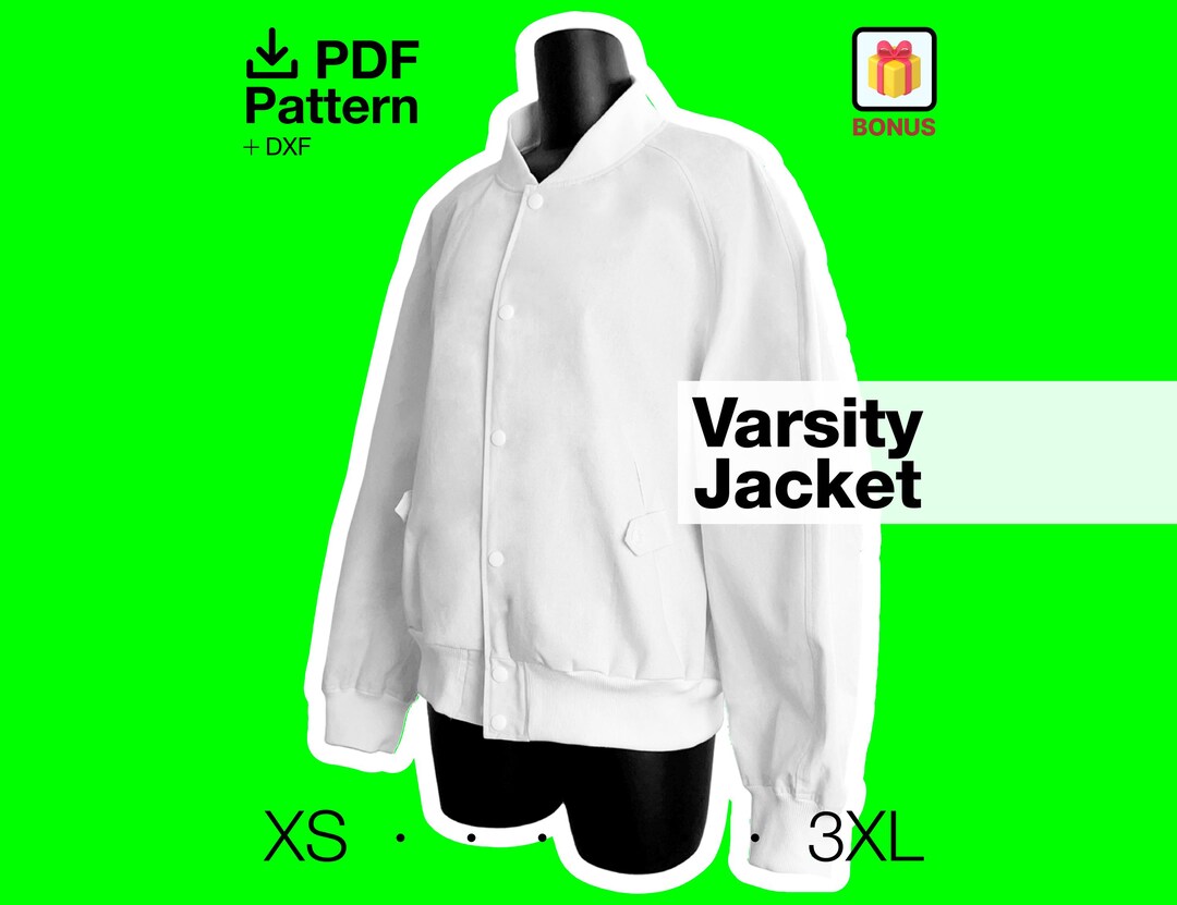 Varsity Jacket Sewing Pattern | Jacket Pattern | Women Patterns | PDF ...