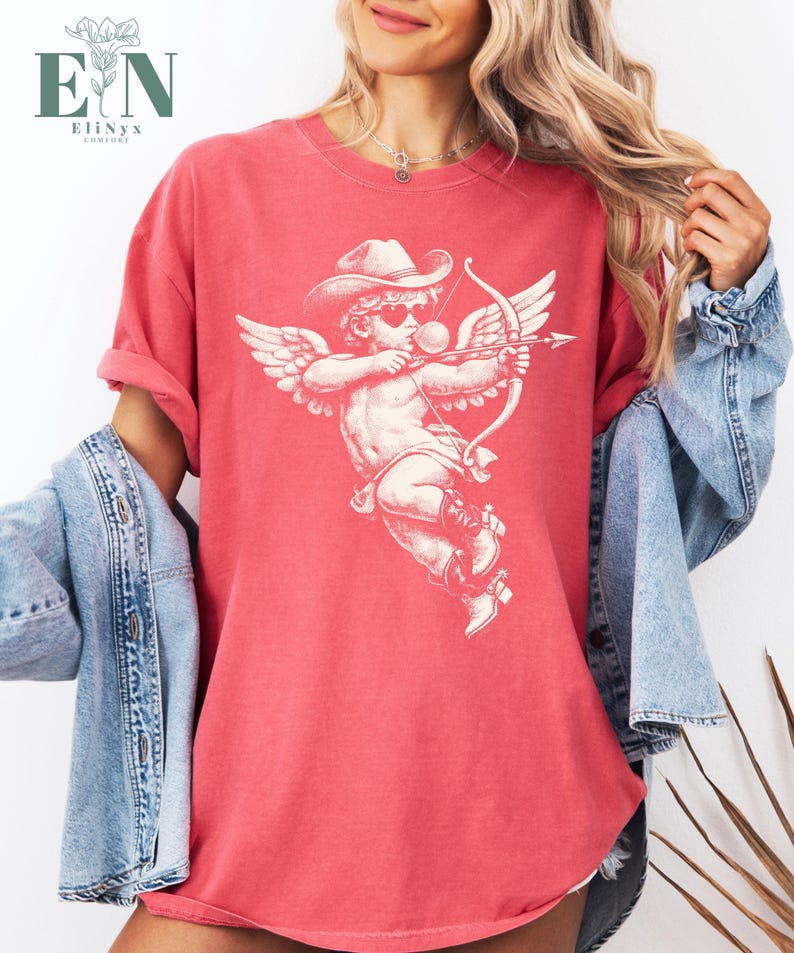 Comfort Colors® Shirt, Retro Valentines Day Tee, Vintage Cupid T-shirt ...
