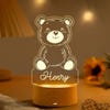 Personalized Teddy Bear With Blocks LED Lamp/night Light / Nursery ...