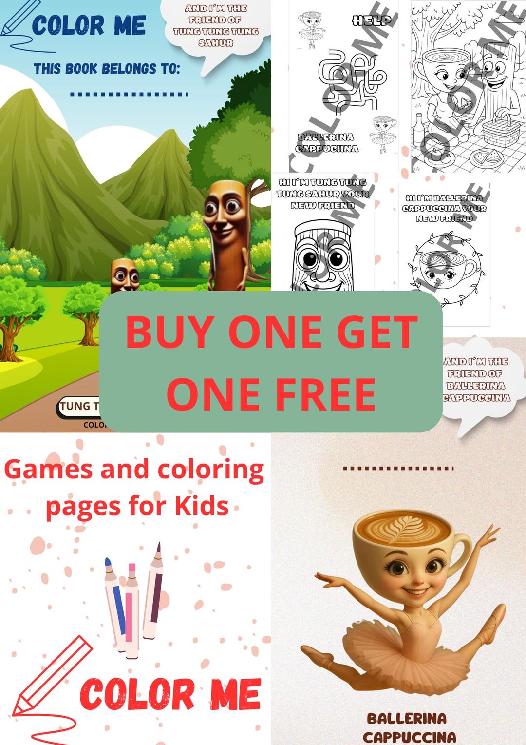 Italian Brain Rot Coloring Pages - Etsy