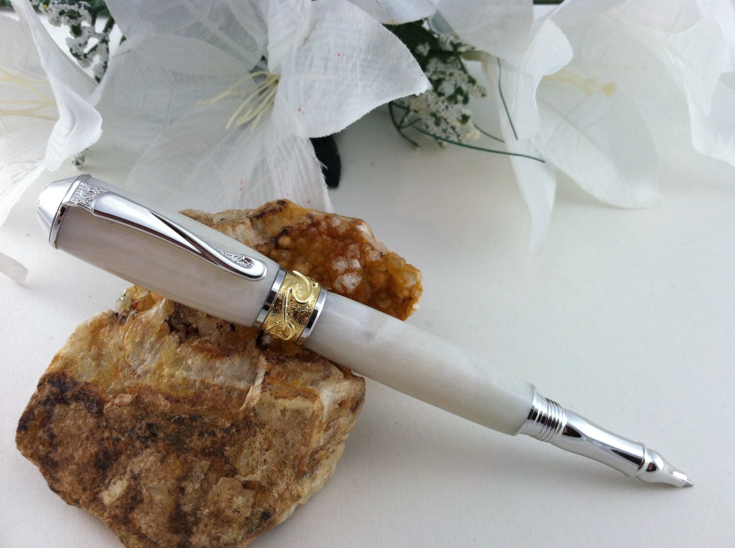 Personalized Engraved Bridal Wedding Guest Book Pen White - Etsy