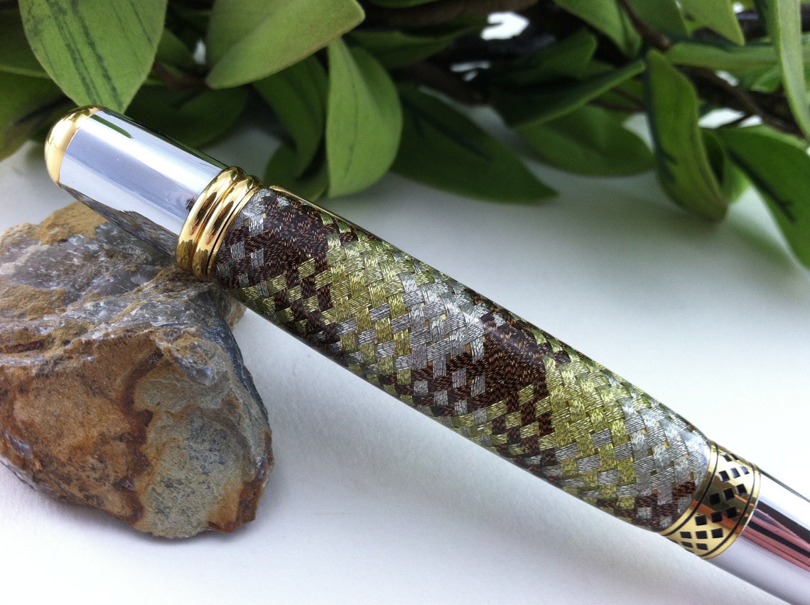 Royal Weave Pen Gold Silver and Copper Fibers Woven and | Etsy