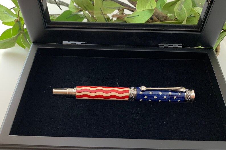 American Flag Wood Inlay Calligraphy Fountain Pen or | Etsy