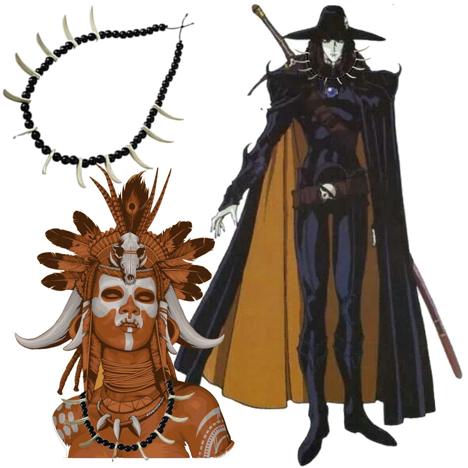 Caveman/woman Stone Age Witch Doctor Fang, Claw COSPLAY or Halloween ...