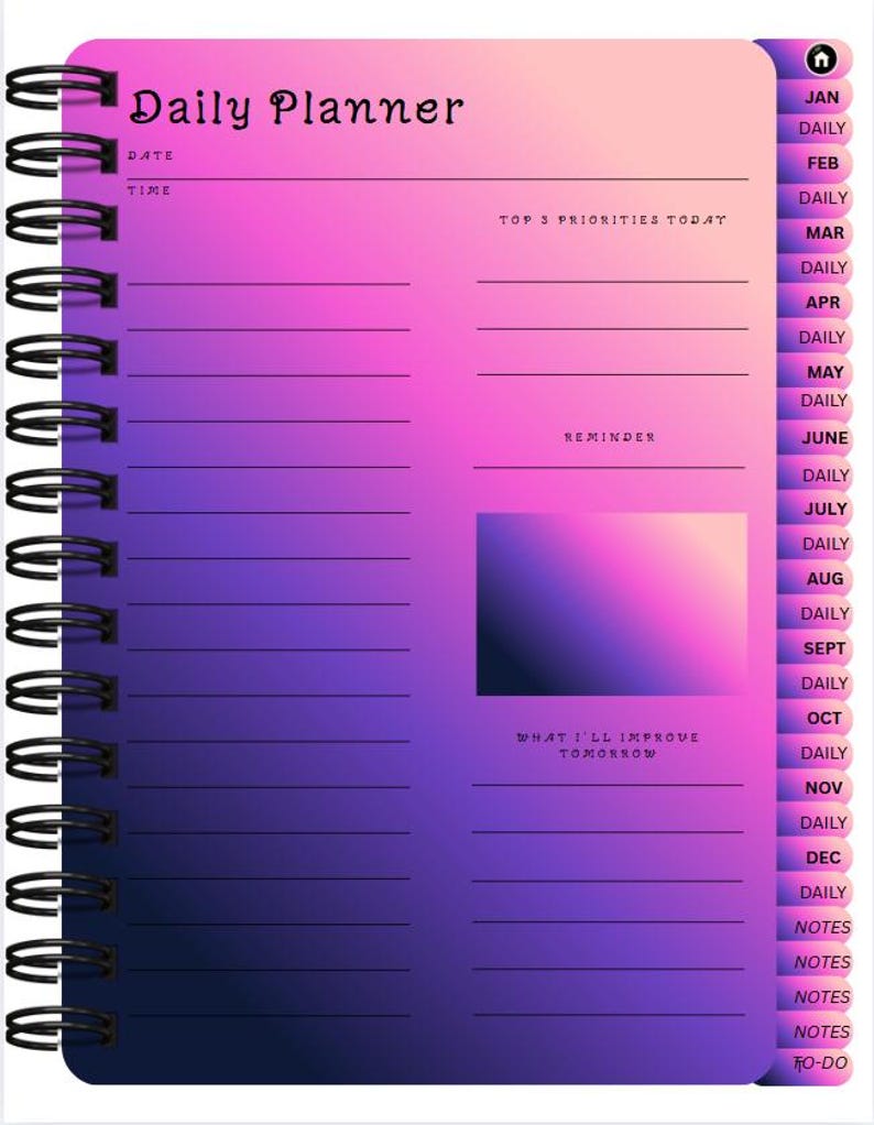 Rainbow Radiance Daily Planner - Etsy
