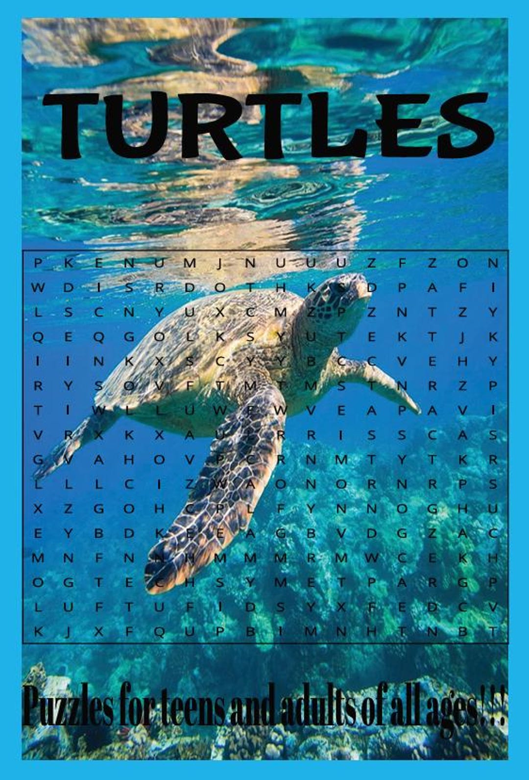 Turtles Word Search Puzzle - Etsy