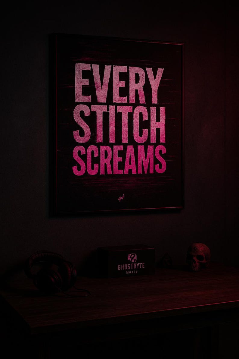 Every Stitch Screams – Printable Poster – Glitch Punk Digital Wall Art ...