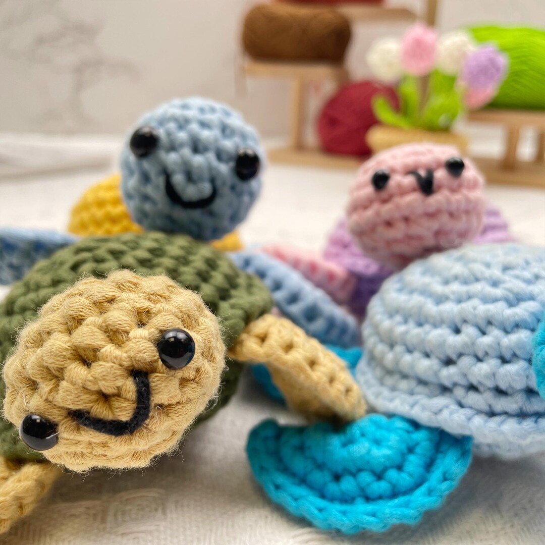 Four Sea Turtles Crochet Pattern PDF Amigurumi Ocean Animal Set DIY ...
