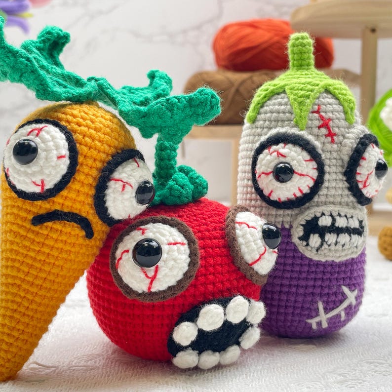 Zombie Vegetable Crochet Pattern PDF Amigurumi Halloween Plush DIY ...