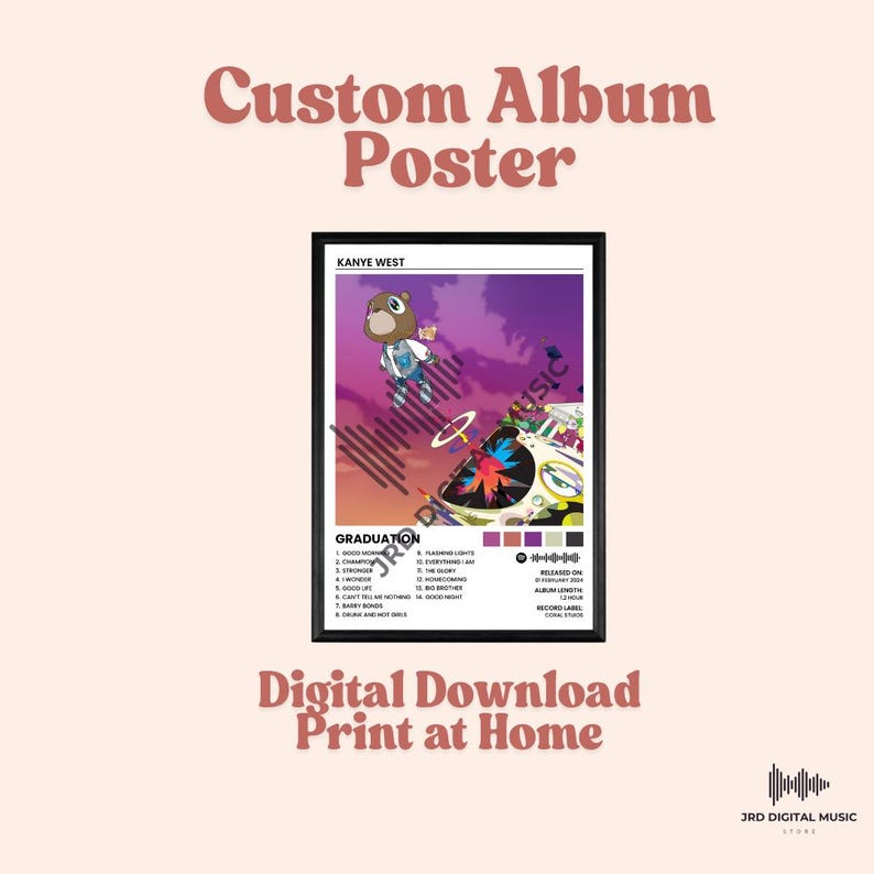 Custom Album Cover Poster With Spotify Code – Personalized Music Art ...