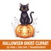 Cute Halloween Clipart Set PNG | Ghosts, Black Cats, Pumpkins, Bats ...