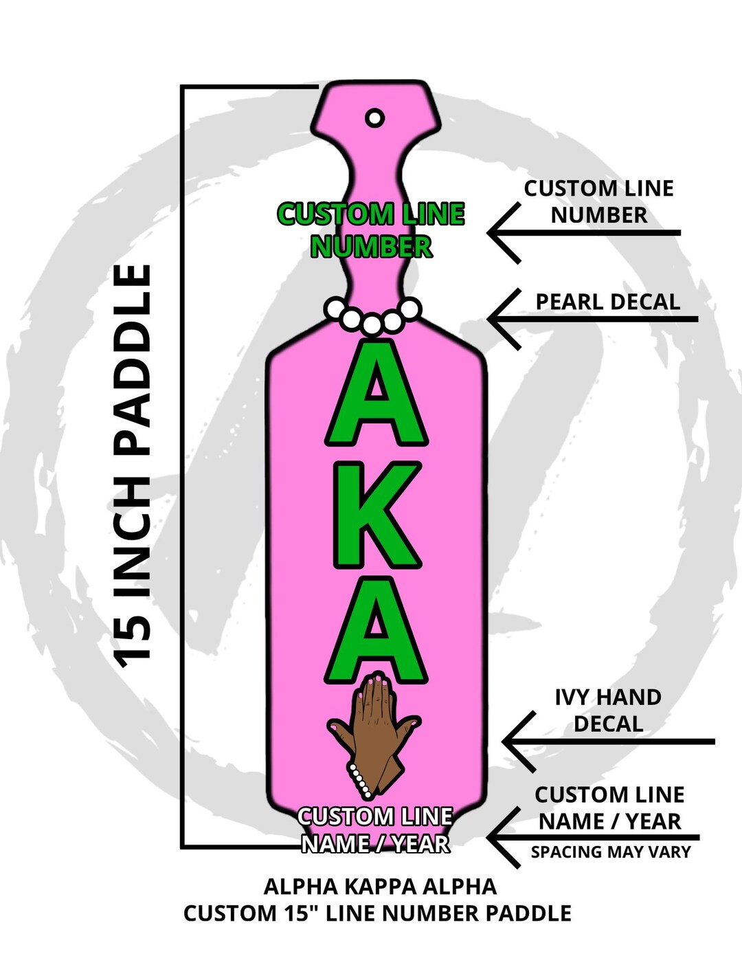 Alpha Kappa Alpha 15 Inch Custom LINE Number/chapter Wooden Paddle - Etsy