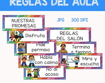 20 Printable Classroom Rules Posters in Spanish | Visual Signs Room ...