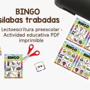 BINGO de Sílabas Trabadas, Combinadas o Complejas en Español - Juego ...