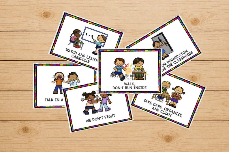 Printable Classroom Rules Posters in English Only | Positive Behavior ...