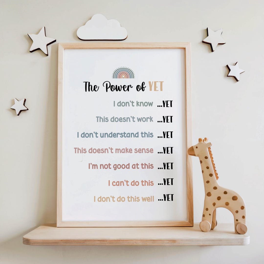 Motivational Affirmation Poster for Kids | Positive Mindset Wall Art ...