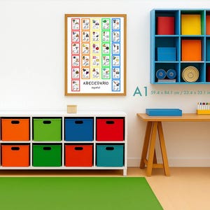 Spanish Alphabet Poster for Kids | Printable Cursive Alphabet for ...