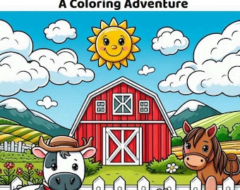 Easy Farm Animal Coloring Pages for Toddlers/kids, Printable Coloring ...