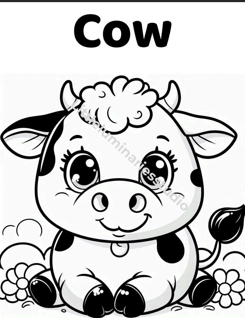 Farm Animal Coloring Book - Etsy