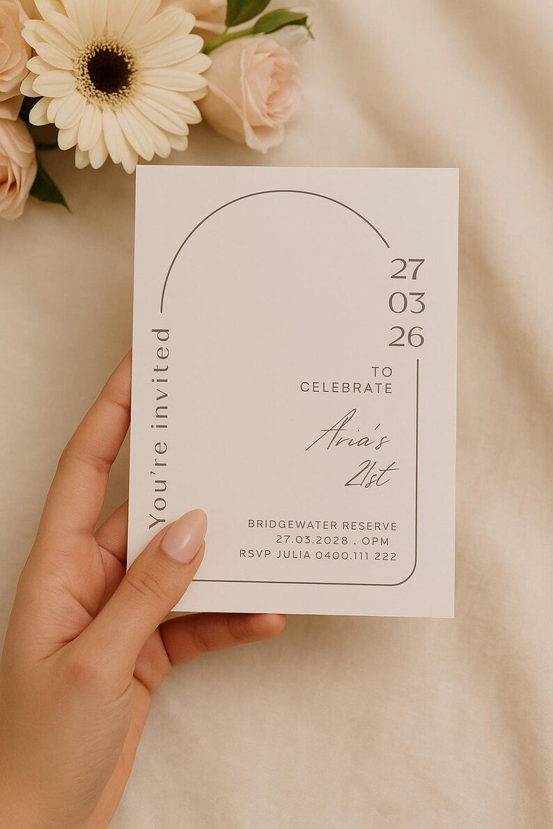 Classic and Simple Birthday Party Invitation - Etsy