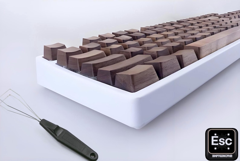 Handmade Walnut Wood Keycap Set: Artisan Real Wooden Keycaps for MX ...