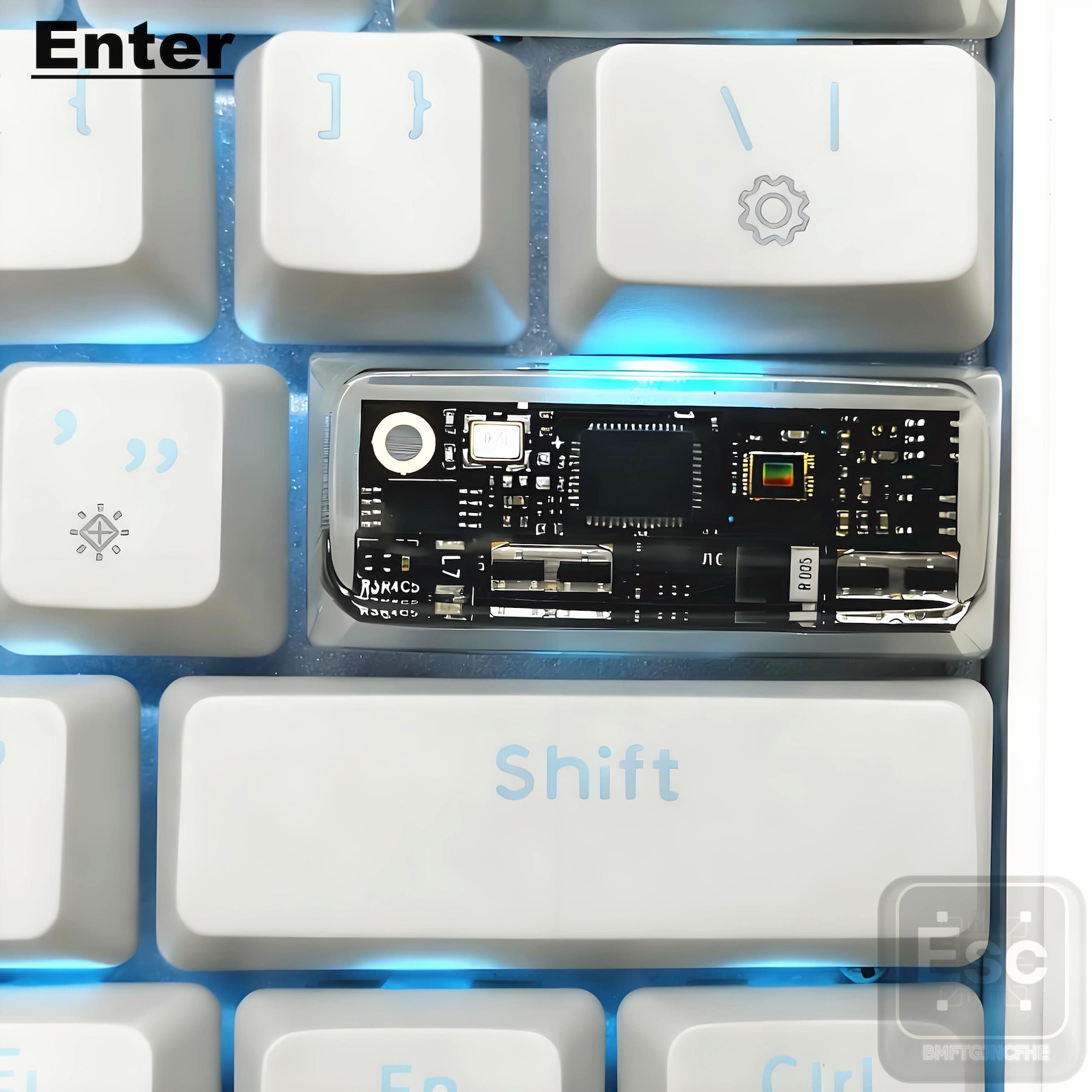 Cyberpunk Circuit Board Resin & Metal Artisan Keycap: Custom Mechanical ...