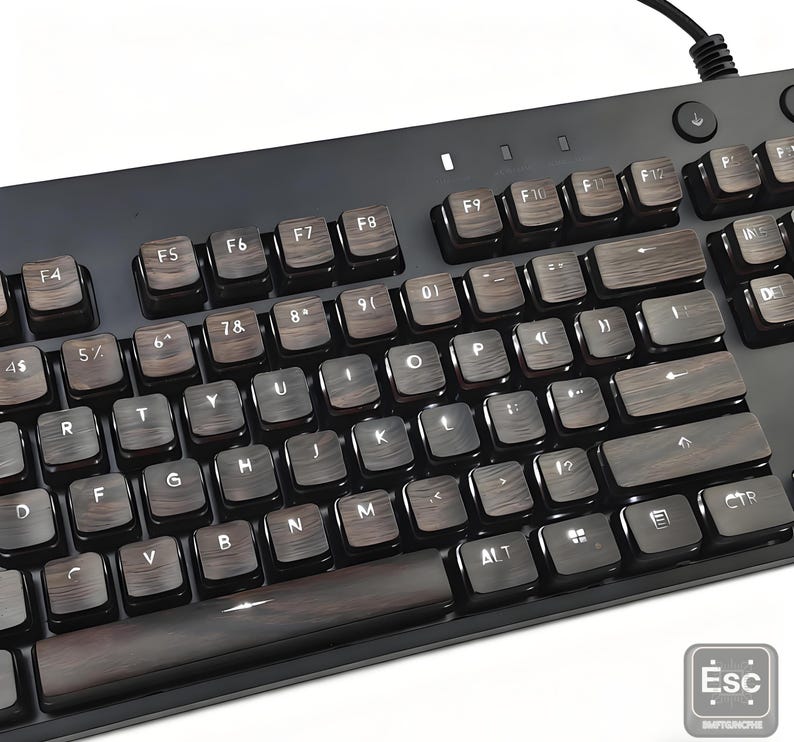 Ebony Wood Pudding Keycap: Custom Personalized Backlit Artisan Cherry ...