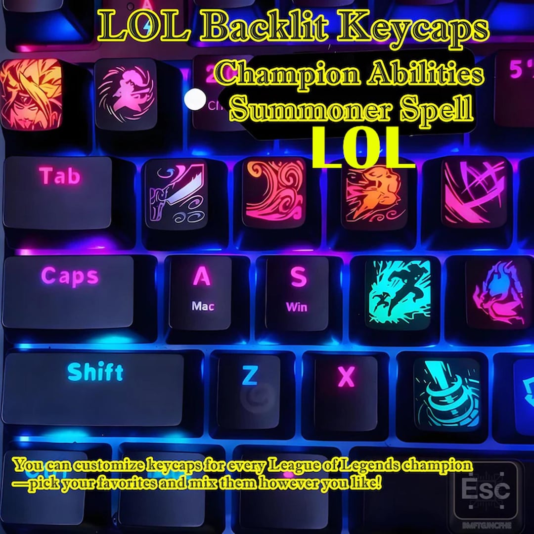 League of Legends Backlit Keycaps: Champion Abilities, Summoner Spells ...