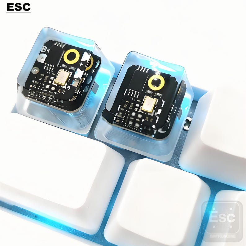 Cyberpunk Circuit Board Resin & Metal Artisan Keycap: Custom Mechanical ...