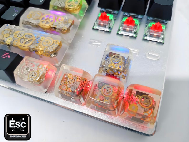 Steampunk Gear Artisan Keycap: Resin & Metal MX Switch Keyboard - Etsy
