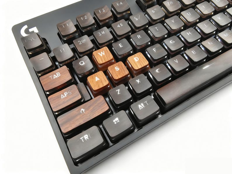 Real Walnut Wood Pudding Backlit Keycap: Artisan Mechanical Keyboard ...